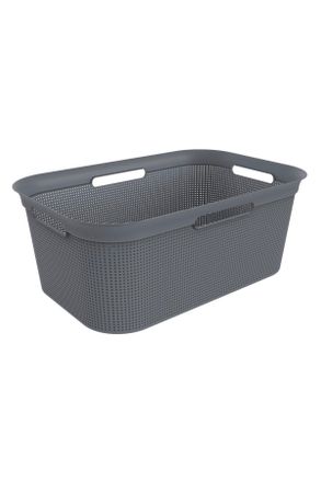 Rotho W&auml;schekorb Brisen, Anthrazit, Kunststoff, 41 L, 39.6x23.2x59.6 cm, Reach, DIN EN ISO 14001, DIN EN ISO 9001, Ordnen & Aufbewahren, W&auml;schek&ouml;rbe & Tonne