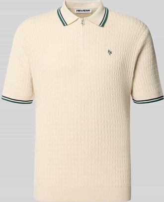 Review Slim Fit Poloshirt in Strick-Optik
