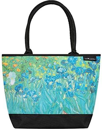 Von Lilienfeld Cabas Besace Vincent van Gogh : Iris Sac Bandoulière Spacieux Sacs Portés Èpaule Cabas Décontractés Fleur Art