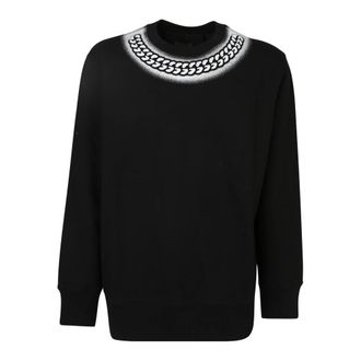 Givenchy Schwarzer Sweatshirt mit gepr&auml;gtem Kettenmotiv - - Sweatshirts & Hoodies - Herren - Schwarzk - XS