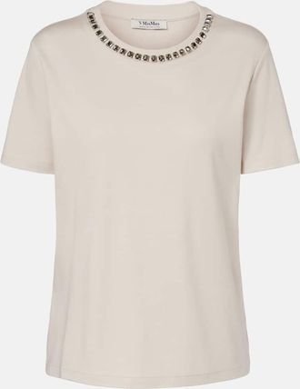 Max Mara T-shirt Bingo en coton m&eacute;lang&eacute; &agrave; ornements