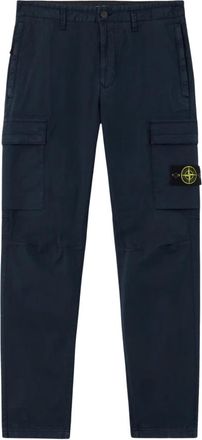 Stone Island Homme, Pantalons, Bleu, Taille: W31 Pantalon cargo en serge de coton stretch