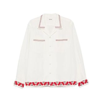 Bode Homme, Chemises, Blanc, Taille: L Camp Collar Shirt