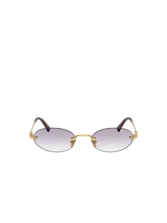 Miu Miu A54S Metal Oval with Gradient Lenses Sunglasses - Purple