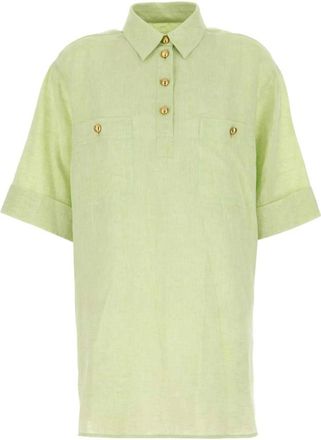Valentino Garavani Femme, Tops, Vert, Taille: 42 FR Chemisier en lin