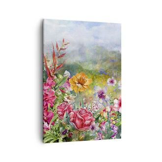 Arttor Bilder auf Leinwand blume sommer natur Leinwandbild mit Rahmen 50x70cm Wandbilder Dekoration Wohnzimmer Schlafzimmer Küche Deko Groß Wanddeko Bild Wan