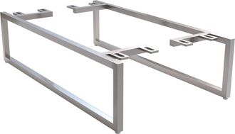 DELIFE Fu&szlig; Kufe schmal Edelstahl geb&uuml;rstet 20 cm f&uuml;r Kastenm&ouml;bel der Tiefe 60 cm (2er Set)