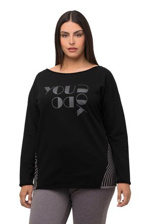 Ulla Popken Damen große Größen Übergrößen Plus Size Loungewear-Sweater, Oversized, Rundhals, Langarm schwarz 46+ 821563100-46+