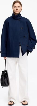 Arket Baumwolljacke Mit Stehkragen -Blau