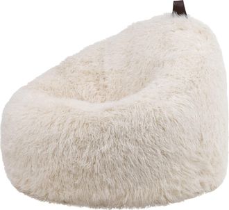 Icon Brand Cocoon Sitzsack Sessel, Creme, Flauschiger Kunstpelzstoff, Sitzsack Erwachsene mit Füllung, Bean Bag, Flauschig Lounge Sessel, Lounge Stuhl, Schlafzim