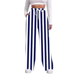 Generic Pantalon de jogging pour femme - Taille basse - Pantalon de sport baggy long ray&eacute; - Pantalon de loisirs - Pantalon en tissu l&eacute;ger et confortable - Pan