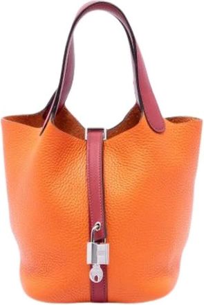 Herm&egrave;s Pre-owned Picotin Lock 18 - Femme - Pre-owned - Orange - Taille: ONE Size