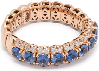 ROSEKEY 18kt Rotgoldring mit Saphiren und Diamanten - Rosa