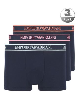 Emporio Armani Herren Unterw&auml;sche blau Baumwolle & Mix unifarben