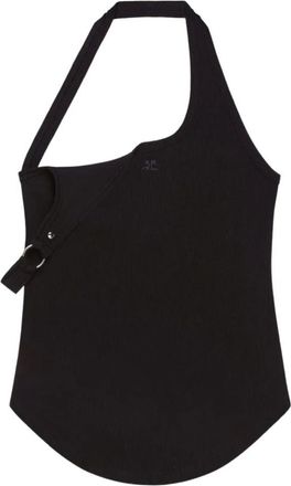 Courrèges Femme, Tops, Noir, Taille: 38 FR Hauts sans manches