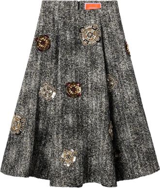 La DoubleJ jupe mi-longue à broderies - Noir