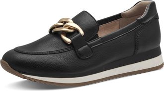 Jana Damen Slip On Sneaker zum Schlupfen Vegan, Schwarz (Schwarz/Gold), 41 EU