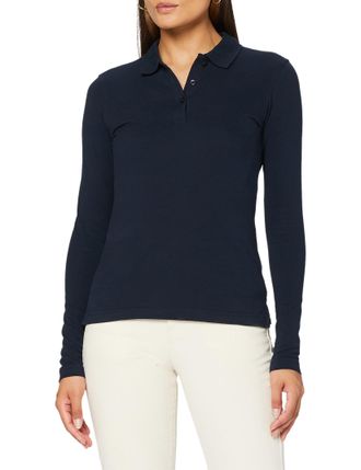 Clique CliQue Damen Classic Long Sleeved Womens Marion Polo Poloshirt, Blau (Dunkles Marineblau), 44(Hersteller Gr&ouml;&szlig;e: XX-Large)