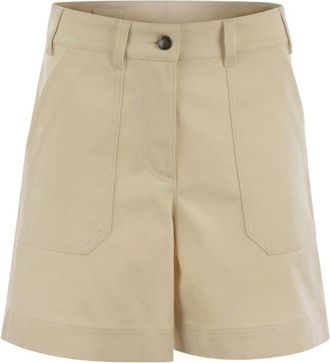 Moncler Femme, Shorts, Beige, Taille: 38 FR Cotton Gabardine Bermuda Shorts