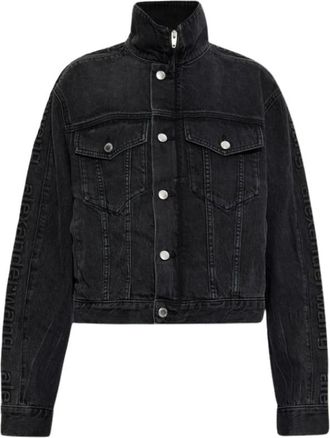 Alexander Wang Femme, Vestes, Gris, Taille: 42 FR Veste de surv&ecirc;tement en denim