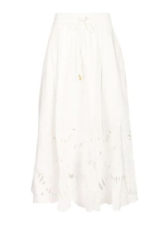 Zimmermann Jupe Midi - Blanc