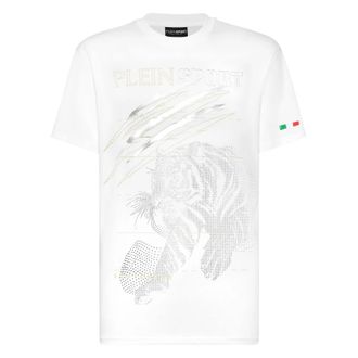 Plein Sport T-Shirt Rundhals Tiger - - Sport - Herren - Wei&szlig; - S
