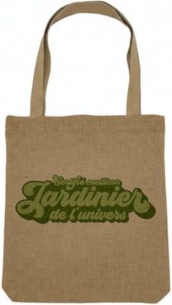 Fabulous Sac Shopping Tote Bag Aspect Lin - Certifi&eacute; meilleur Jardinier de lunivers Potager Jardin Culture Plante Legume - Sac de Courses Toile Epaisse 360g Be