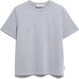 Armedangels Damen T-Shirt aus Bio-Baumwolle LUALAA Regular Fit Silver Melange