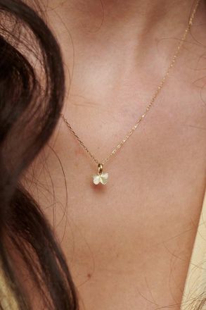 Dear Darling Berlin Damen vegan Halskette Baby Butterfly 14k Echtgold