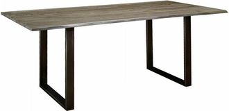 Massivmoebel24 Baumtisch Sheesham 180x90x78 smoked oak lackiert Plattenstärke 2,5cm freeform 0101