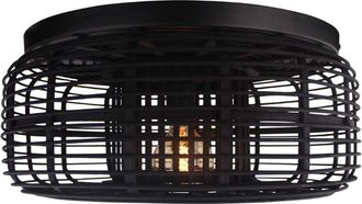 Brilliant Crosstown plafonnier 45cm bois fonc&eacute; / noir lumi&egrave;res dint&eacute;rieur, plafonniers, d&eacute;coratifs 1x A60, E27, 40W, convient aux lampes normales