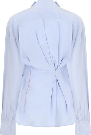 Victoria Beckham Womens Silk Blouse Light Blue Blouses Shirt
