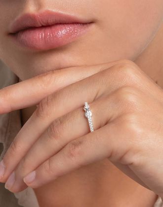 Thomas Sabo Infinity - Bague en argent sterling 925 &agrave; pierres blanches-Argent&eacute;