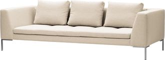 Studio Copenhagen home24 3-Sitzer Sofa Beige/Beige Webstoff Saia 238 x 81 x 105cm Modern