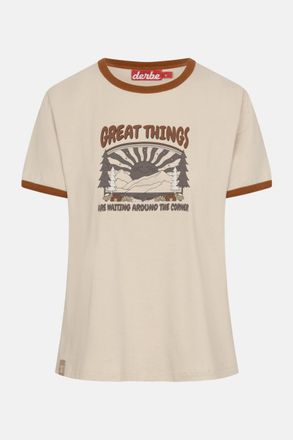 Derbe Derbe T-Shirt Great Corner Damen Beige Grau GOTS Organic