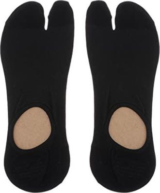 Hellery Paire de Chaussettes Tabi Japonaise Hommes en Coton Doux et Confort pour Sabot Tong Kimono &eacute;t&eacute; - Noir, comme d&eacute;crit