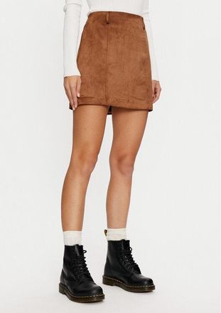 Gina Tricot Rock aus Kunstleder 24264 Braun Regular Fit