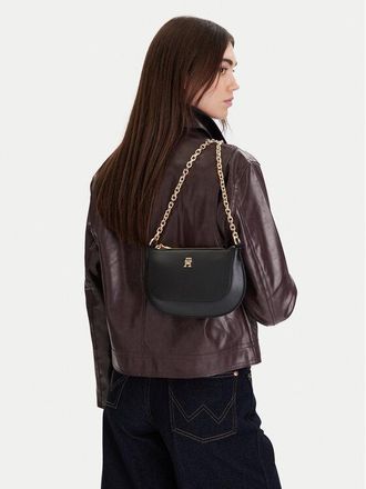 Tommy Hilfiger Handtasche Th Glam Mini Chain Crossover AW0AW18142 Schwarz