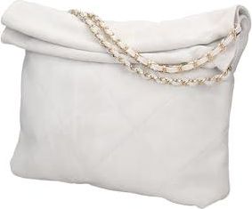 Gave Lux Sac &agrave; bandouli&egrave;re pour femme en cuir v&eacute;ritable Made in Italy 32x34x6 cm GLX228103923FBG, gris clair (ral 7035), Taille unique