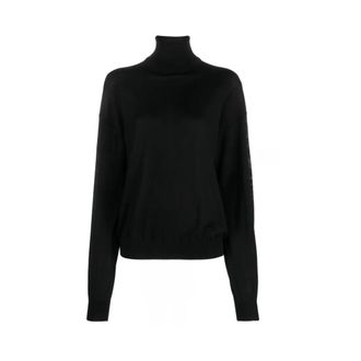 Saint Laurent Kuscheliger Woll-Rollkragenpullover - - Knitwear - Damen - Schwarzk - M