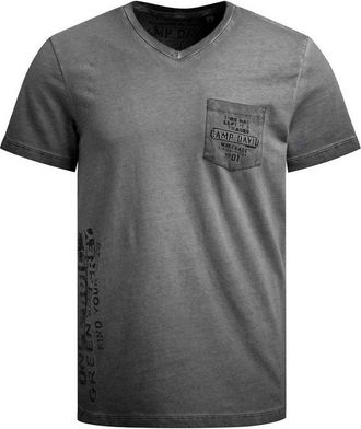 Camp David V-Shirt mit Brusttasche