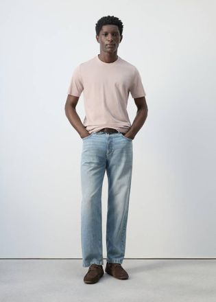 Mango T-shirt slim-fit 100 % coton rose pastel - Homme - XXL - MANGO MAN