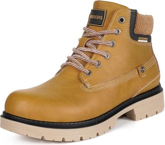 Eagsouni Winterschuhe Herren Damen Stiefel Warm Gefütterte Schneestiefel Winterstiefel Wasserdicht Stiefeletten Outdoor, Braun ohne Fell, 37 EU