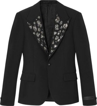 Versace Verzierter Grain-de-Poudre-Blazer - Schwarz