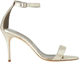 Manolo Blahnik Femme, Chaussures, Jaune, Taille: 37 1/2 EU Chaos 90 Stiletto Sandales