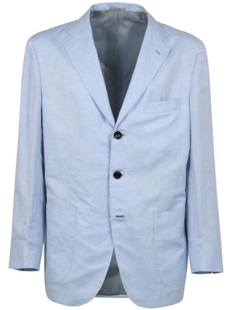 Kiton blazer en lin mélangé - Bleu