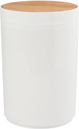 MSV Bad Serie Oslo Design Kosmetikeimer Bad Treteimer Abfalleimer Papierkorb M&uuml;lleimer 5 Liter (&Oslash;xH): wei&szlig; Bambus