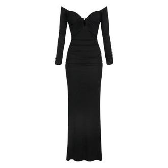 Elisabetta Franchi Femme, Robes, Noir, Taille: 38 FR Abito 110 Gown