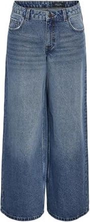 Noisy May Noisy may Femme Wide Leg Fit Nmkettie Nw Vi557Mb Noos Jean &Agrave; Jambes Larges, Bleu, 31W / 32L EU
