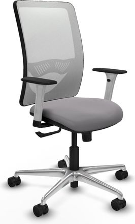 Piqueras y Crespo Drehstuhl mit Rollen Zulema mit wei&szlig;en und schwarzen Armlehnen, h&ouml;henverstellbare Lendenwirbelst&uuml;tze, ausgestattet mit Sincro 3-Positionen und Schneid